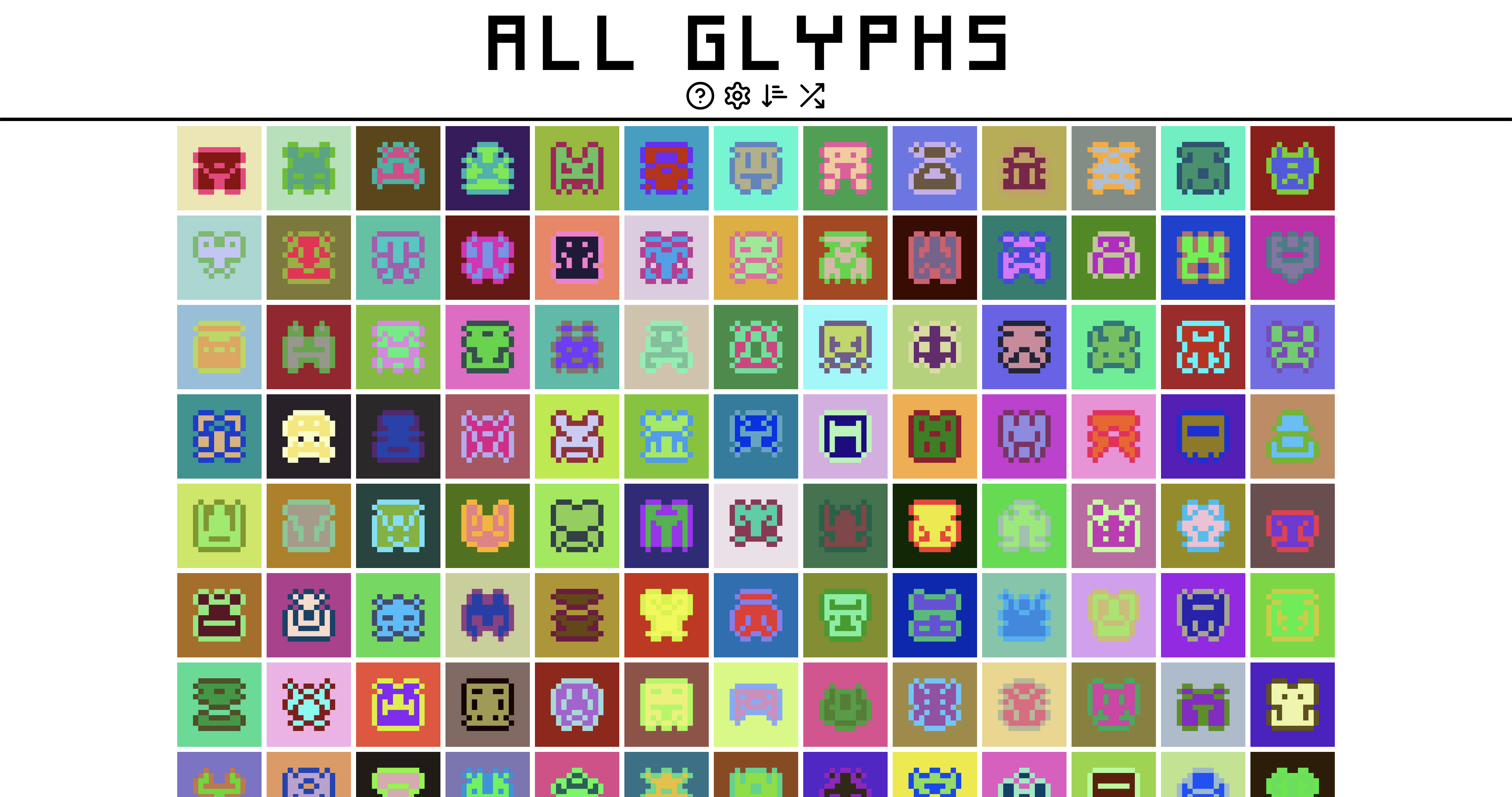 ALLGLYPHS.COM - Browse all PixelGlyphs